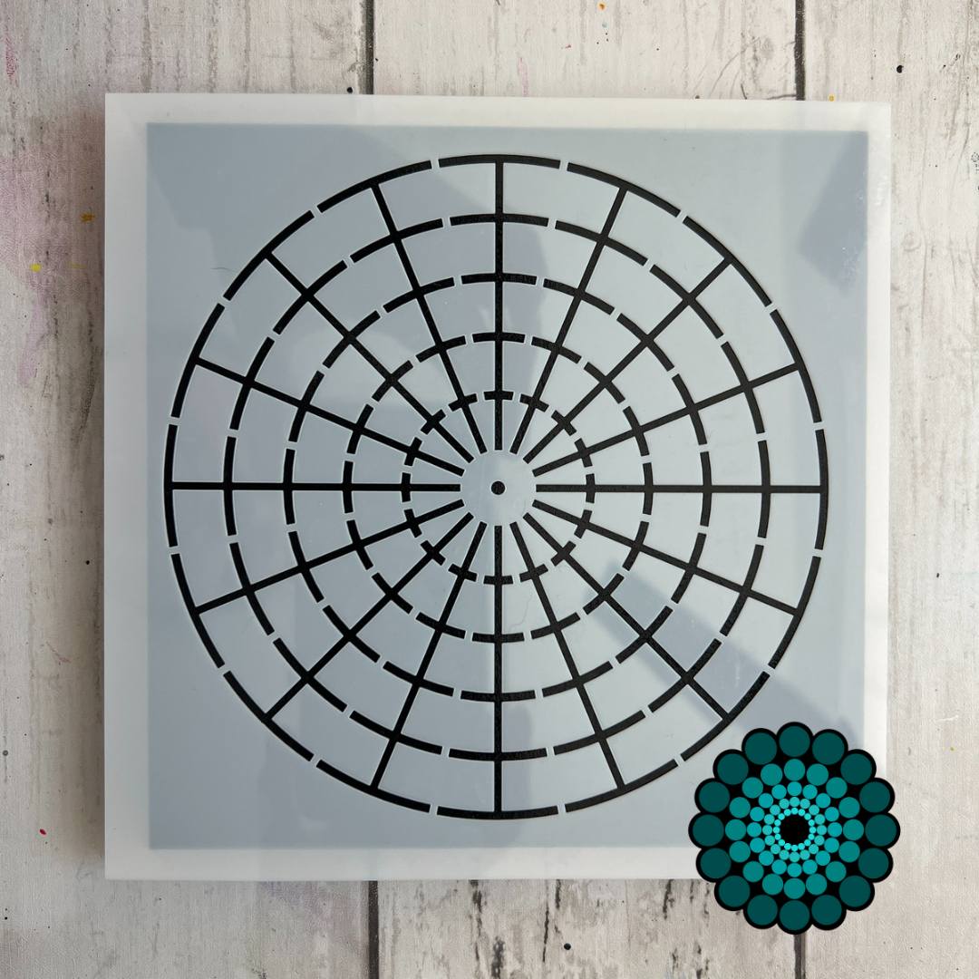 Pack of 5 - 16 Segment 6" x 6" Mandala stencil – Black Thumb + Dot Shop